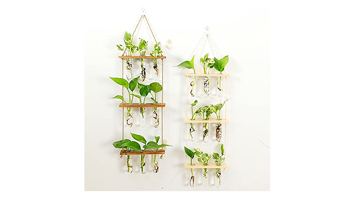 Stylish Wall Hanging Planter with 9 Test Tubes