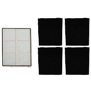 Aftermarket HEPA Filter and 4 Pre-Carbon Filters compatible with Whirlpool Whispure Air Purifier Models AP450 AP510 AP45030HO; Replaces Part # 1183054 - By LifeSupplyUSA