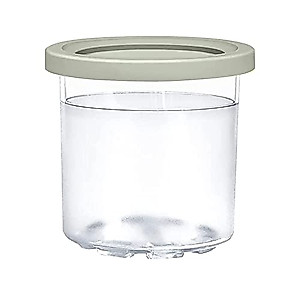 CXQ 4 Pack Replacement Ice Cream Pint with Lid，Compatible with Ninja Creami Ice Cream Maker: NC301, NC300, NC299AMZ Series (Grey/Blue/Green/Yellow)