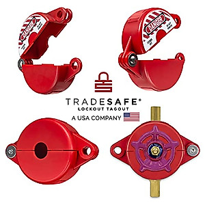 TRADESAFE Gate Valve Lockout - 2 Pack Valve Lockout Device for 1 inch to 2-1/2 inch Diameter Valve Handles, OSHA Compliant Lockout Tagout Valve for Professional and Industrial Use