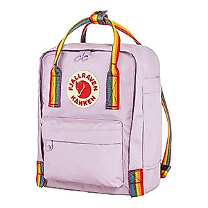 Fjällräven Kånken Rainbow Mini Backpack for Men, and Women - Durable Fabric with Adjustable Shoulder Straps, and Lightweight Backpack Pastel Lavender/Rainbow One Size One Size