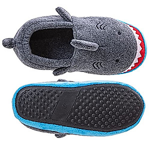 Little Kids Big Boys House Slippers, Kids Warm Slip On Home Slippers with Soft Memory Foam Cute Winter Nonslip Indoor Shark Dinosaur Soccer Dog Slippers