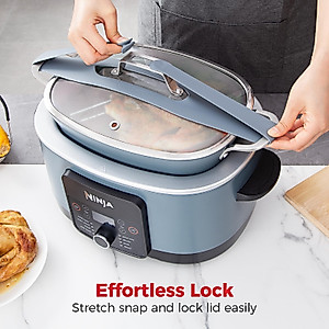 Goldlion Silicone Lid Latch Strap Compatible with Ninja Crockpot Slow Cooker - Secure Lid Lock & Transport Accessories for Ninja Foodi Possiblecooker, 2 Pack