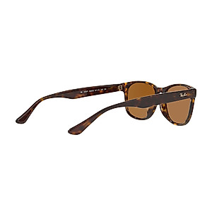 Ray-Ban Rb2184f Low Bridge Fit Square Sunglasses, Tortoise/B-15 Brown, 57 mm