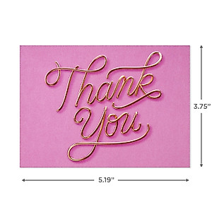 Hallmark Pink Thank You Notes (40 Blank Cards with Envelopes) for Bridal Showers, Birthdays, Graduations