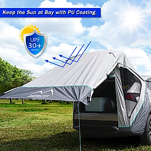 M KARMATER SUV Tailgate Tent with Three Sides Awning Shade & Transmittance Mosquito Net, Hatchback Camping Sunproof Car Tent, Universal SUV Windproof Car Camping Gear Tent Outdoor Travel.