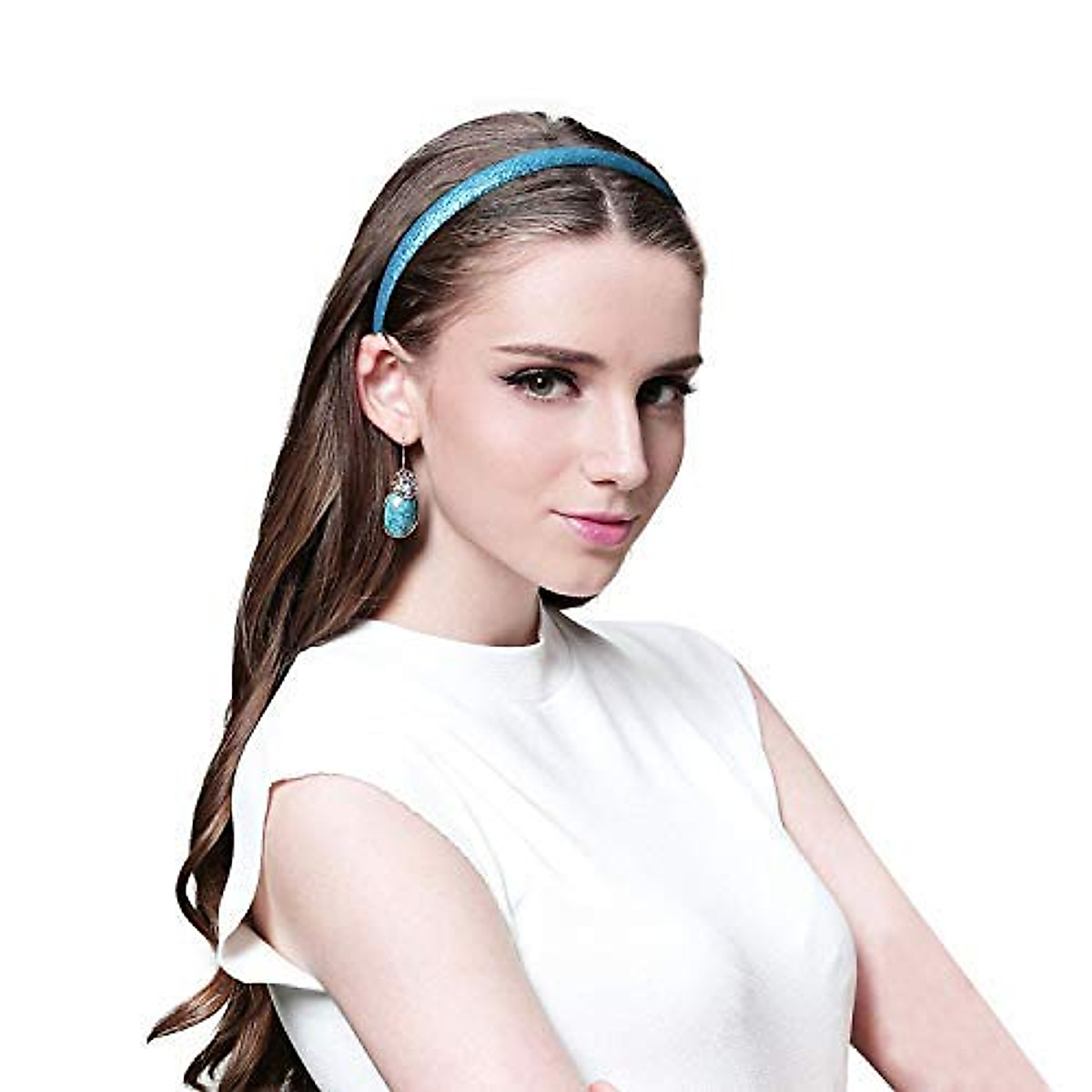 Adecco Glitter Headbands for Girls, LLC Sparkly Headbands, Colorful Plastic Headbands 10 Pcs