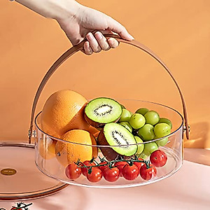 amokk Divided Serving Tray with Lid and Handle Snackle Box Charcuterie Container Portable Snack Platters Clear Organizer for Candy, Fruits, Nuts, Snacks, for Parties, Entertaining, Picnic (Transparent)