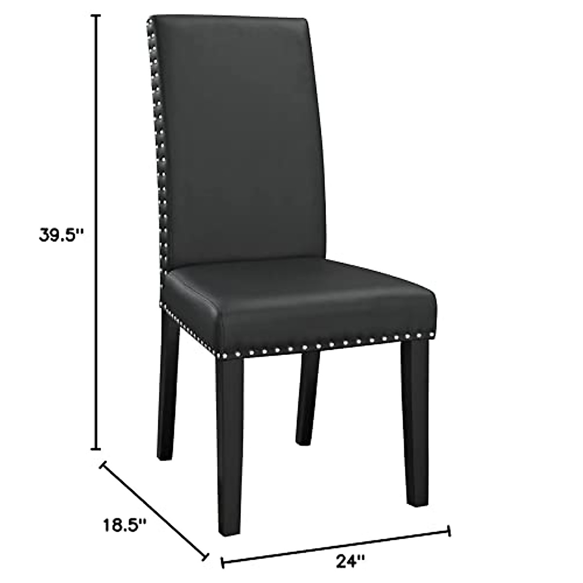 Modway Parcel Faux Leather Upholstered Parsons Dining Side Chair in Black