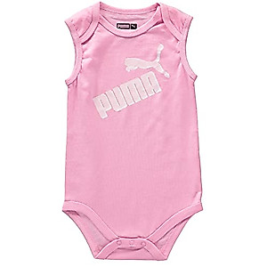 PUMA Baby Girls' Short Sleeve 5-Pack Bodysuit (12 Months, Chalk Pink)