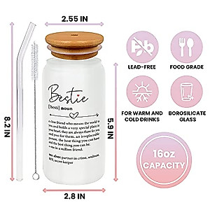 Birthday Gifts for Women Friendship - Friendship Gifts for Women Friends - Gifts for Best Friends Women, Bestie Gifts for Women, Gifts for Women Friendship Unique - Friendship Gifts - 16 Oz Can Glass