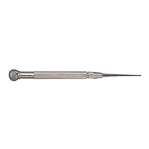 Starrett Carbide Pocket Scriber with Hexagon Shape Head - 2-3/8" (60mm) Point Length, 1/4" (6.4mm) Handle Diameter, Knurled and Nickel-Plated Handle - 70AX