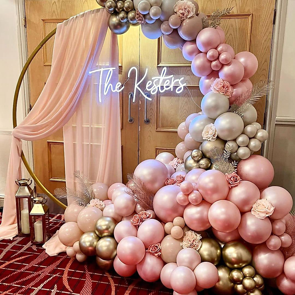 Pearl Pink Balloon Garland Double Stuffed Balloons Pearl Balloons Different Sizes Dusty Rose 18/12/5in Thick Latex Rose Pink Balloon Arch Kit for Baby Bridal Shower Birthday Boho Wedding Party Decor
