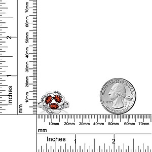 Gem Stone King 925 Sterling Silver Red Garnet Ring For Women (1.87 Cttw, Oval 6X4MM, Gemstone January Birthstone, Available In Size 5, 6, 7, 8, 9)