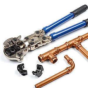 iCrimp Copper Tube fittings Crimping tool with 1/2,3/4 and 1-inch Jaw for ProPress copper fitting IWISS-1632AF