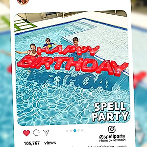 Pool Party Decorations Happy Birthday Pool Floats – Large Floating Letters Pool Party Decorations for Kids Birthday Party Decorations, Perfect for Summer Party Decor Birthday Banner Backdrop 