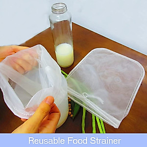 Nut Milk Bag,Multiple nut milk bag reusable Food Strainer, 2 Pack - 100Micron, 12"X12" Cold Brew Coffee Bag, Ultra Fine Nylon Mesh,mesh strainer, for Milk, Juice, Coffee, Tea