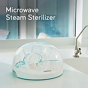 Nanobebe Baby Bottles Breastmilk Newborn Set - Breastfeeding Baby Bottles Set (Anti Colic) Drying Rack, Pacifiers, Sterilizer, Warmer & Breast Pump Adapter. Top Registry Gift Set