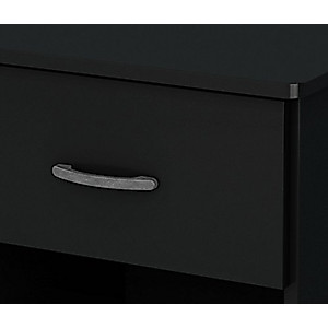 South Shore Libra 1-Drawer Nightstand-Pure Black
