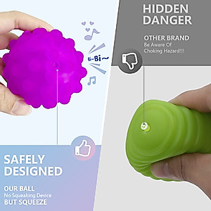 ROHSCE Baby Textured Multi Ball Set, 6pcs Colorful & Bright Child Touch Hand Ball Toy Infant Sensory Balls Massage Soft Ball, 6-12 Months Baby Learning Grasping Soft Sensory Toys for Kids Gift