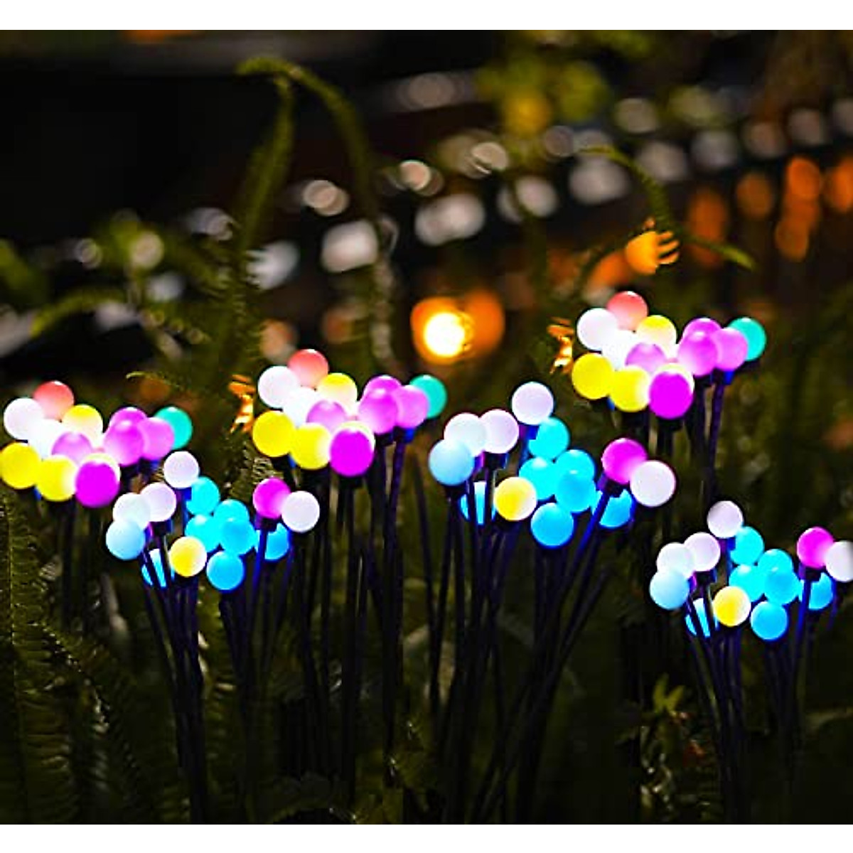 WZUZUD 3PCS Solar Starburst Swaying Garden Light,Solar Powered Firefly Lights Outdoor Waterproof,Swaying Decorative String Lights When The Wind Blows