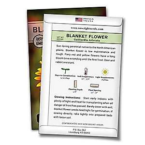 Sow Right Seeds - Blanket Flower Seeds to Plant - Full Instructions for Planting and Growing a Flower Garden; Non-GMO Heirloom Seeds; Wonderful Gardening Gift (1)
