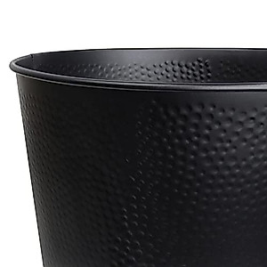 Wastebasket for Bedroom, Bathroom, Trash Can 6 Liters, Black, Stainless Steel