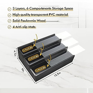 Wood Cologne Organizer for Men - 3 Tier Cologne Stand Perfume Organizer with 3 Hidden Compartments,Perfume Display Holder for Cologne,Mens Organizer Station for Dresser,Beside,Night Stand-Men’s Gift