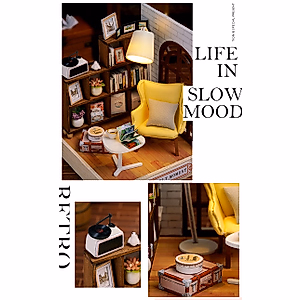 Flever Dollhouse Miniature DIY House Kit Creative Room with Furniture for Romantic Valentine's Gift (Leisurely Moment)