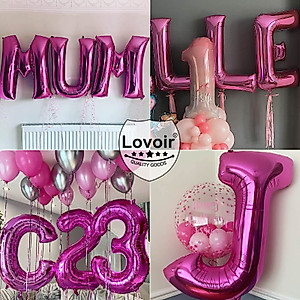 Lovoir 40 Inch Large Hot Pink Letter E Balloons Big Size Jumbo Mylar Foil Helium Balloon for Birthday Party Celebration Decorations Alphabet Hot Pink E