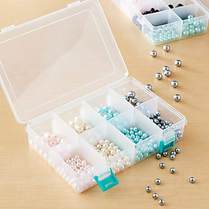 Simply Tidy 6 Pack: Clear & Turquoise 8-Compartment Storage Box by Bead Landing™