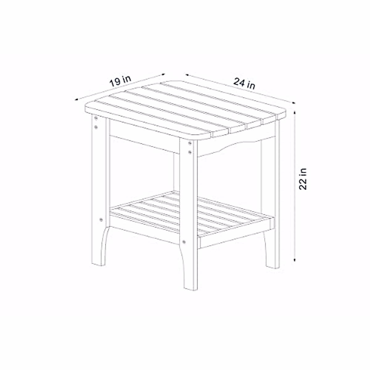 Shine Company 4103N Long Island Rectangular Patio Side Table – Natural