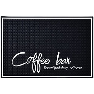 Elevate Your Coffee Game with the Ultimate Coffee Bar Mat for Countertop - Spill-Proof, Large 18 x 12" - Protect Your Countertop with our Durable Rubber Coffee Mat  - Perfect Coffee Station Accessory