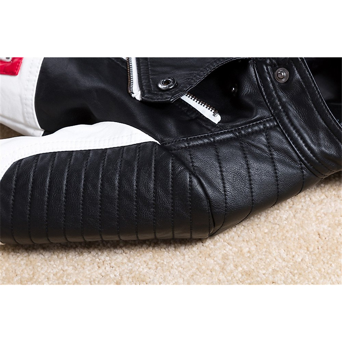 BUDERMMY Boys Leather Motorcycle Pilot Jackets Toddler Coats Black Size 11