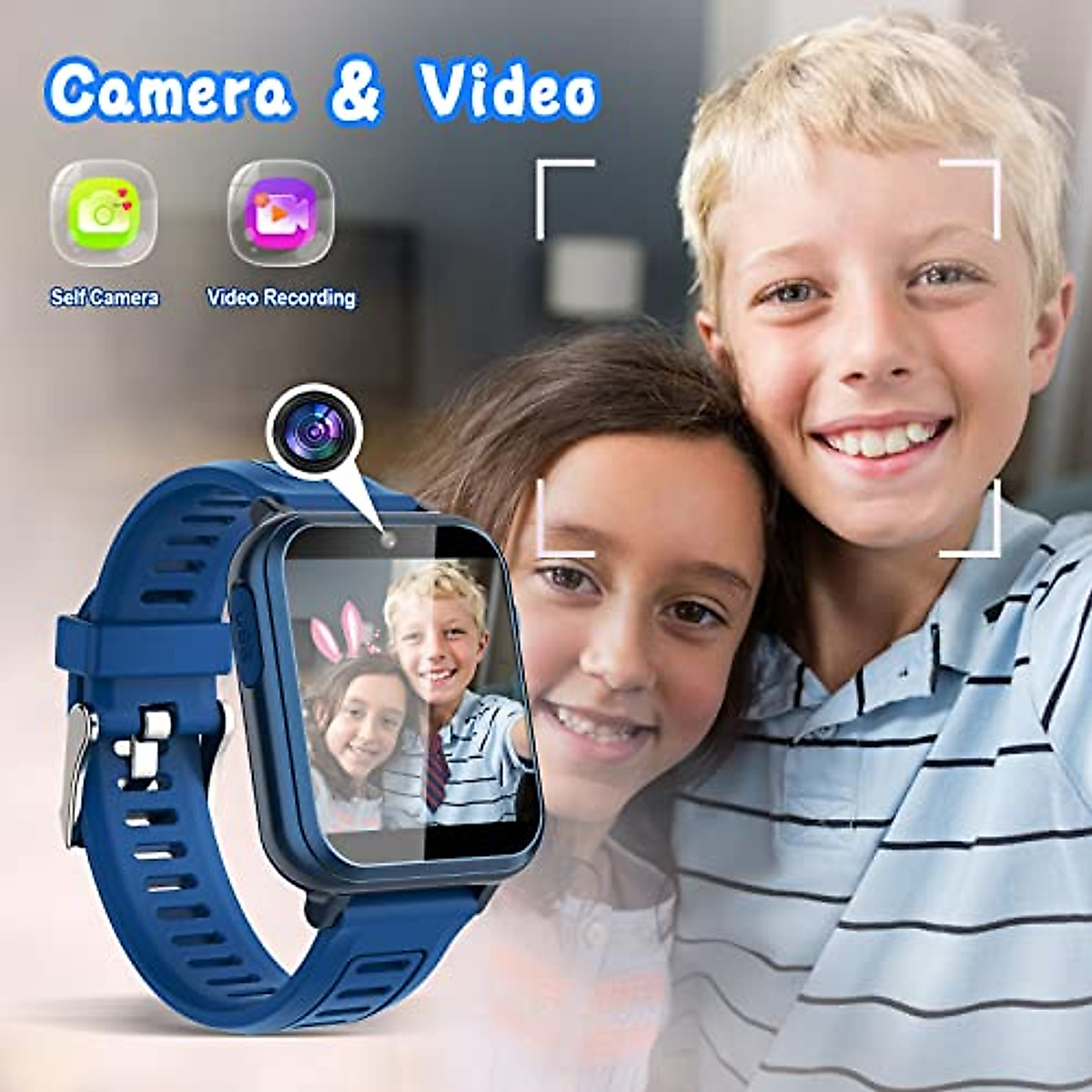 Sedzofan Smart Watch for Kids with 24 Puzzle Games HD Touch Screen Camera Video Music Player Pedometer Alarm Clock Flashlight 12/24 hr Kids Watches Gift for 4-12 Year Old Boys Girls Toys for Kids