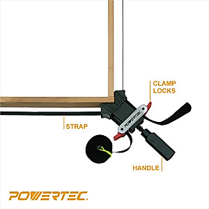 POWERTEC 71017V Quick Release Band Clamp | Woodworking Frame Clamping Strap Holder