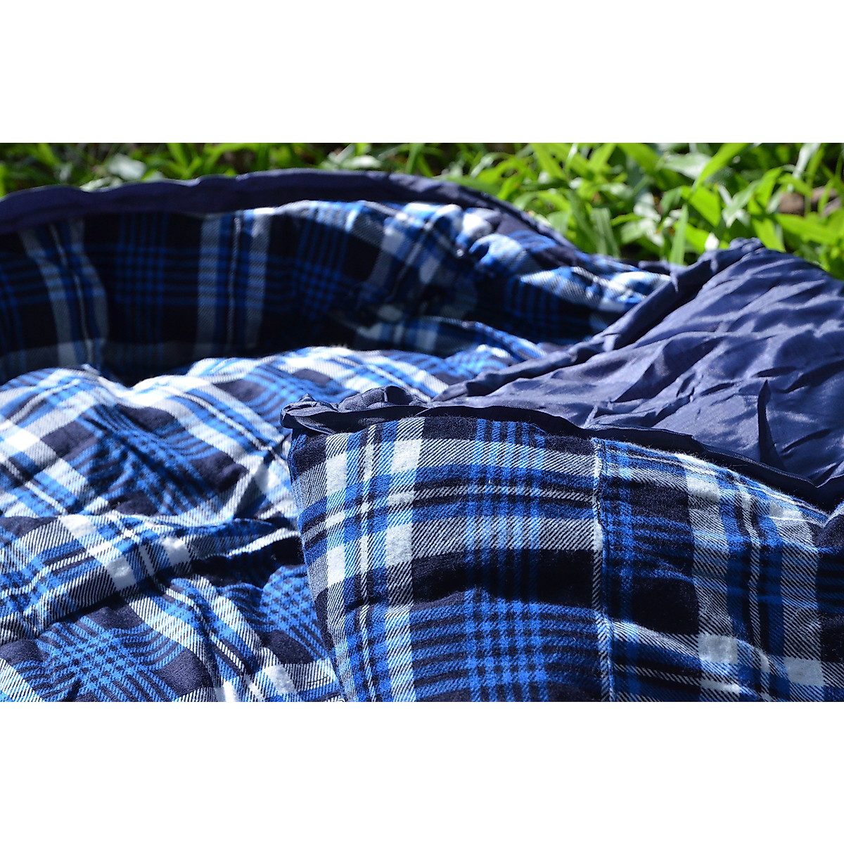 AGEMORE Cotton Flannel Sleeping Bag XL for Camping, Envelope Sleeping Bags for Adults 91"X35", Great for 3-4 Season Traveling, Hiking & Outdoor Activities, Waterproof Comfort with Compression Sack