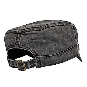 WITHMOONS Cadet Caps Vintage Washed Cotton Army Hat for Unisex KZ40037 (Grey)
