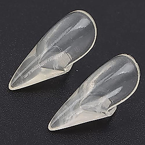 Halloween Fake Fangs, Easy To Wear Teeth Reusable Lifelike Resin 10pcs Transparent for Werewolves for Halloween Parties(19MM)