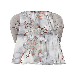 Rose Gold Marble Bedding Lightweight Thermal Blanket Soft Breathable Blanket for All Seasons