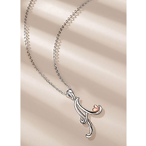 CELESTIA Gifts for Women Sterling Silver Initial Necklaces for Women Letter Pendant A Monogram Necklaces Alphabet Heart Initial Jewelry