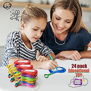 24 Pack Mini Magnetic Drawing Board Keychain for Backpack Erasable Sketch Valentines Toys Bulk for Kids Classroom Gifts Rewards Party Favors Goodie Bag Stocking (24 pcs Draw Keychain)