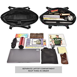 Leopard Laptop Tote Bag for Women Teacher Canvas Tote Bags Work Travel Bag Handbags Purse with Zipper