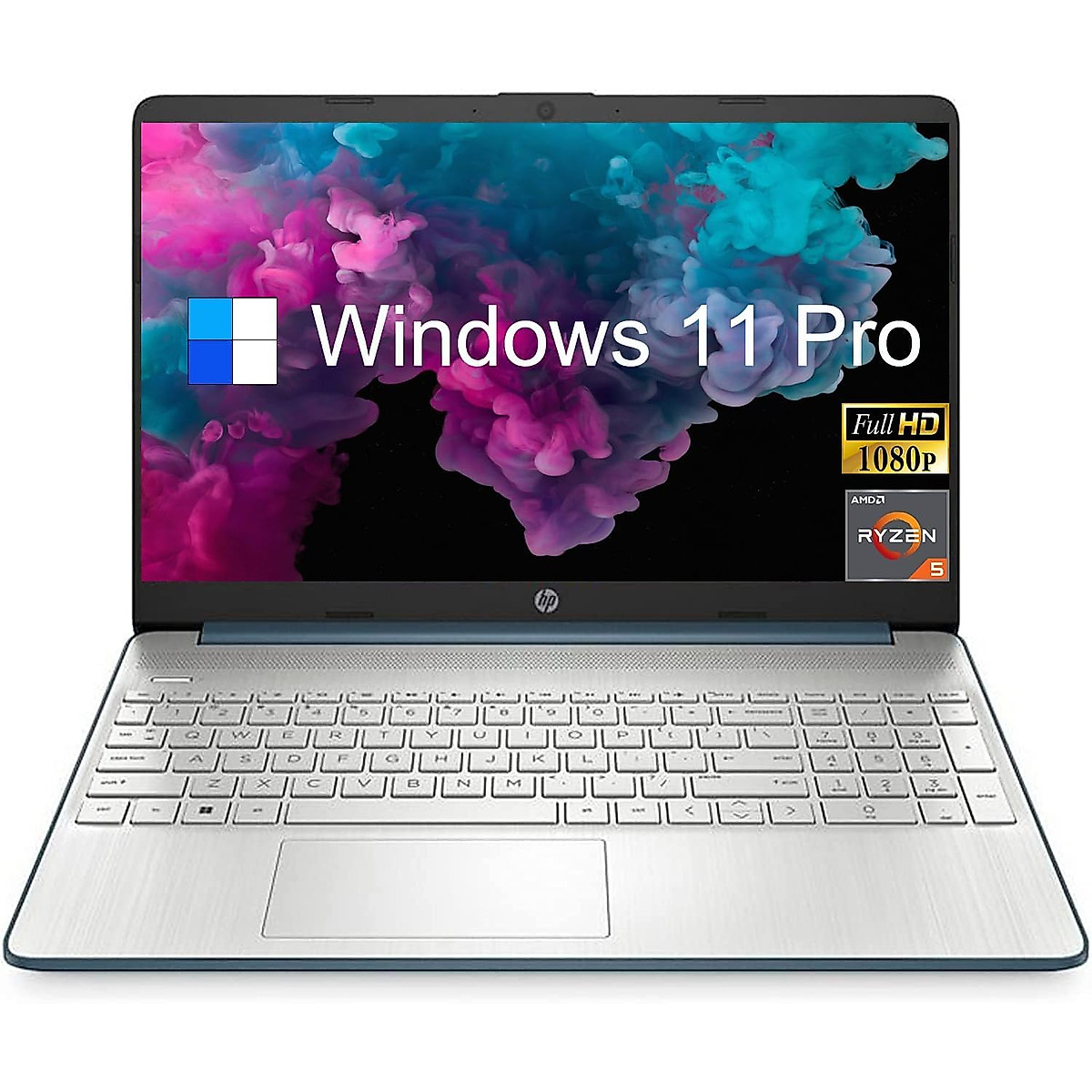 HP 15.6 Inch FHD Business Laptop, AMD Ryzen 5 5500U, Windows 11 Pro, 16GB RAM, 1TB SSD, Fast Charge, SD Card Reader, Long Battery Life, Spruce Blue, PCM