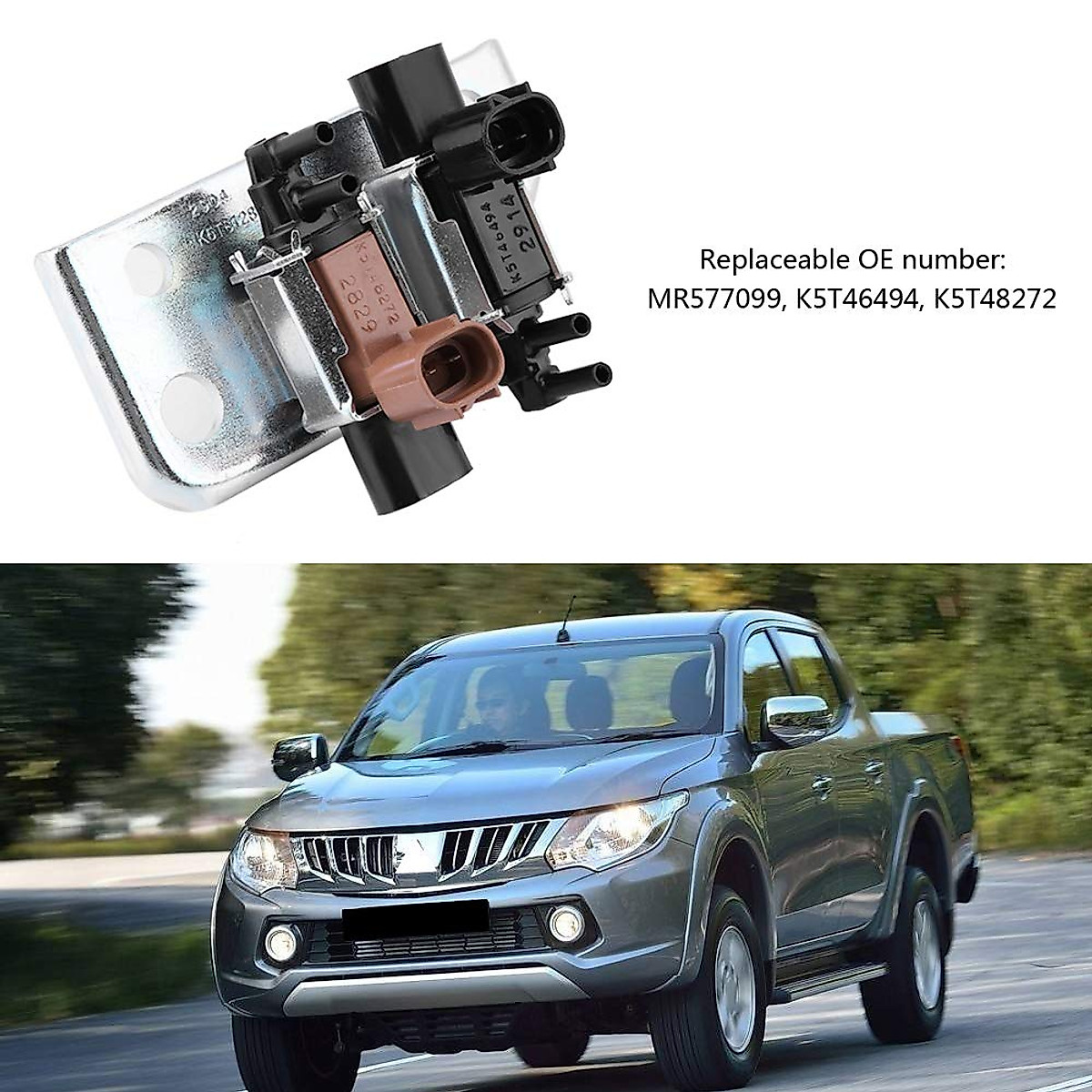 10Pcs K5T46494-Mr577099 - for MITSUBISHI Shogun Triton L200's automotive turbocharged exhaust solenoid valve hub lock vacuum solenoid valve for MITSUBISHI Corporation Triton L200 MR577099 K5T46494