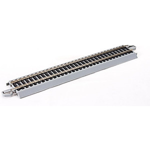 Bachmann Trains - Snap-Fit E-Z Track 9” Straight Track (4/card) - Nickel Silver Rail With Gray Roadbed - HO Scale