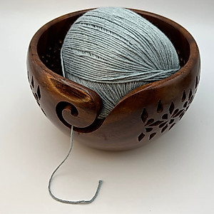 Revolution Fibers Premium"Victoria" Yarn Bowl for Knitting, Crochet, Sewing & Crafts | Portable and Beautifully Handcrafted Rosewood Yarn Bowl for Your Projects