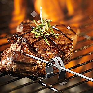 8 Pieces 2 Styles Probe Holder Clip Meat Grill Temp Probe Clip Barbecue Universal A Style Design Probe Holder, Single and Three Hole for Ambient Thermometer Temperature Readings Grill Ovens