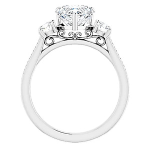 925 Silver, 10K/14K/18K Solid Gold Moissanite Engagement Ring, 5 CT Heart Cut Handmade Solitaire Ring Diamond Wedding Ring for Women/Her, Anniversary Propose Gift, VVS1 Colorless