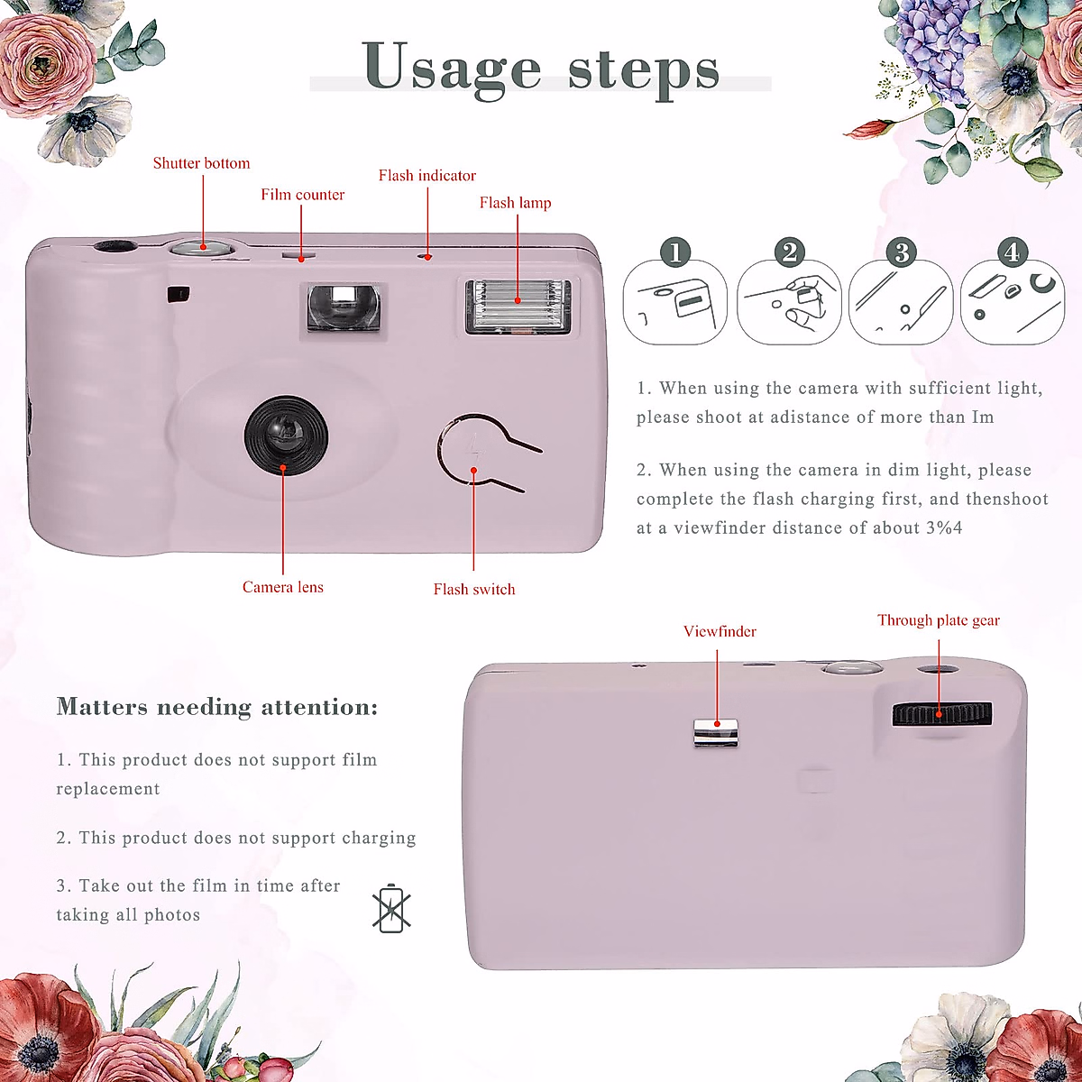 LEIFIDE 8 Pcs Disposable Camera Bulk for Wedding Single Use Camera One ...